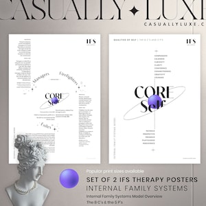 IFS Therapy Poster Set of 2, Internal Family Systems Printable | 5 P's ...