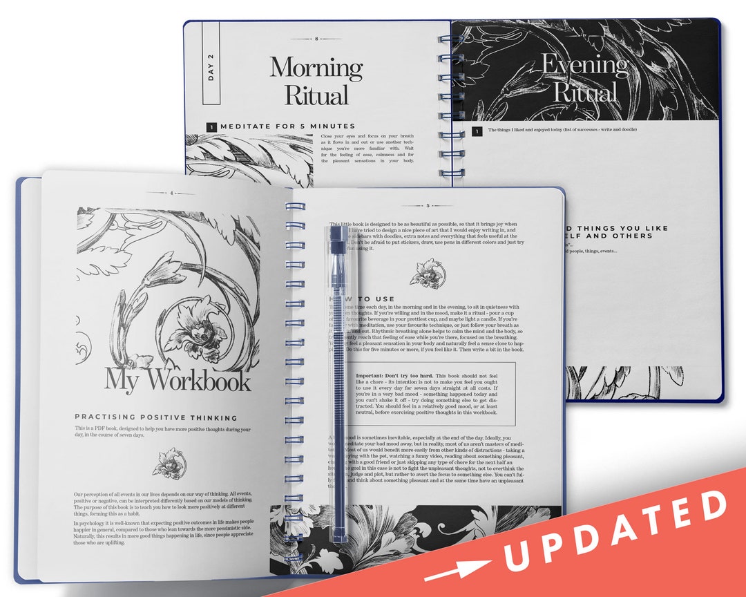 7 Days of Positive Thoughts, Journal for Mental Health Workbook PDF, 7 ...