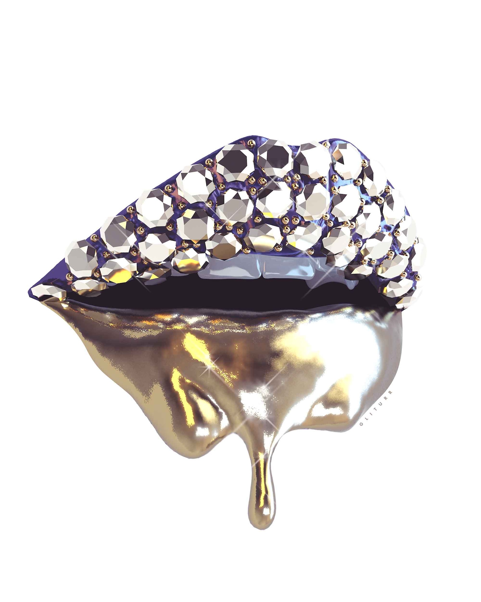 Dripping Lips Artwork, Diamond Lips Picture, PRINTABLE, Lipstick Wall ...