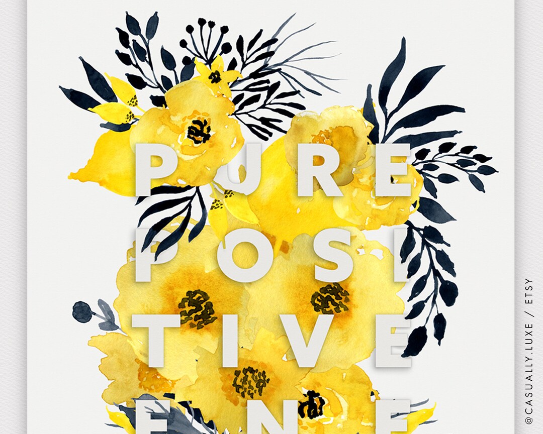 Pure Positive Energy Quote by Abraham Hicks, Yellow Artwork for Mental ...