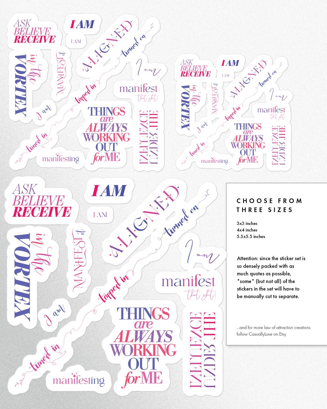 Abraham Hicks Sticker Set High Vibration Bundle | I Manifest That ...