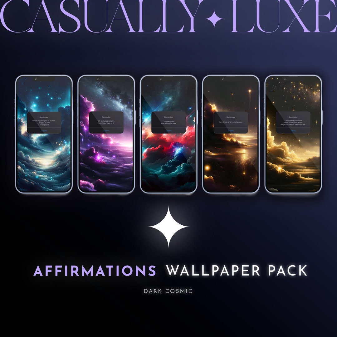 IPhone Wallpapers Pack of 5, Affirmations Wallpaper, iPhone Lock Screen ...