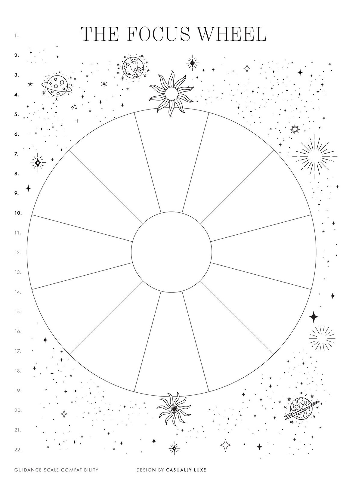 Abraham Hicks Focus Wheel Template: Printable Worksheet Set (digital ...
