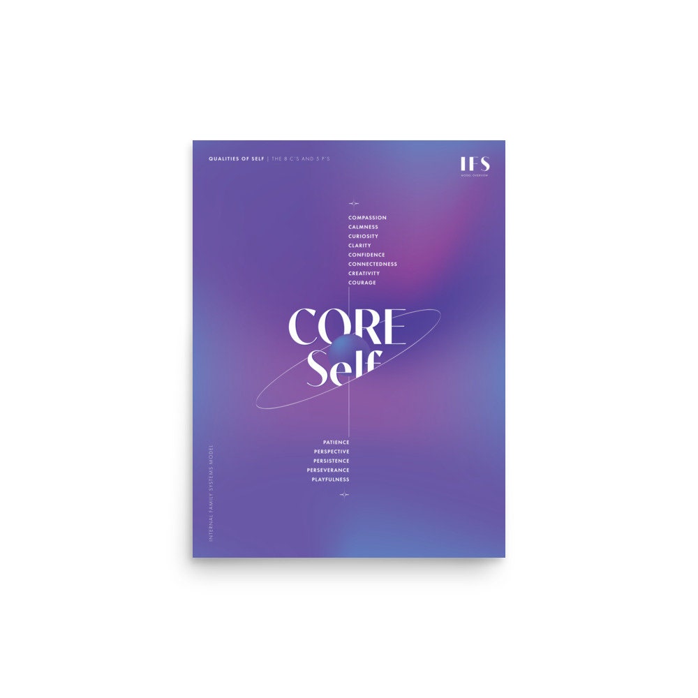 8 C's 5 P's of Self IFS Therapy Poster, Core Self Leadership ...