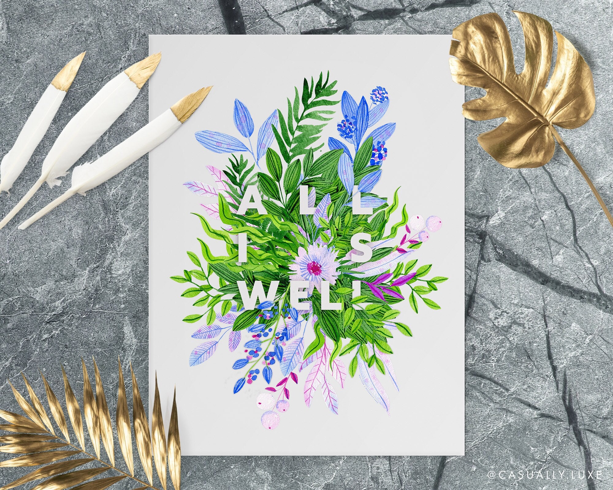 All is Well Mental Health Poster PRINTABLE, Positive Affirmation for ...