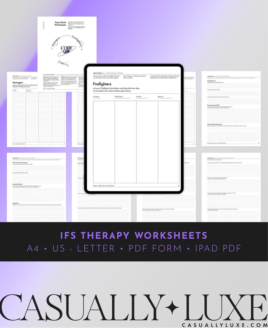 IFS Therapy Worksheets, PDF Worksheets for Parts Work, Internal Family ...