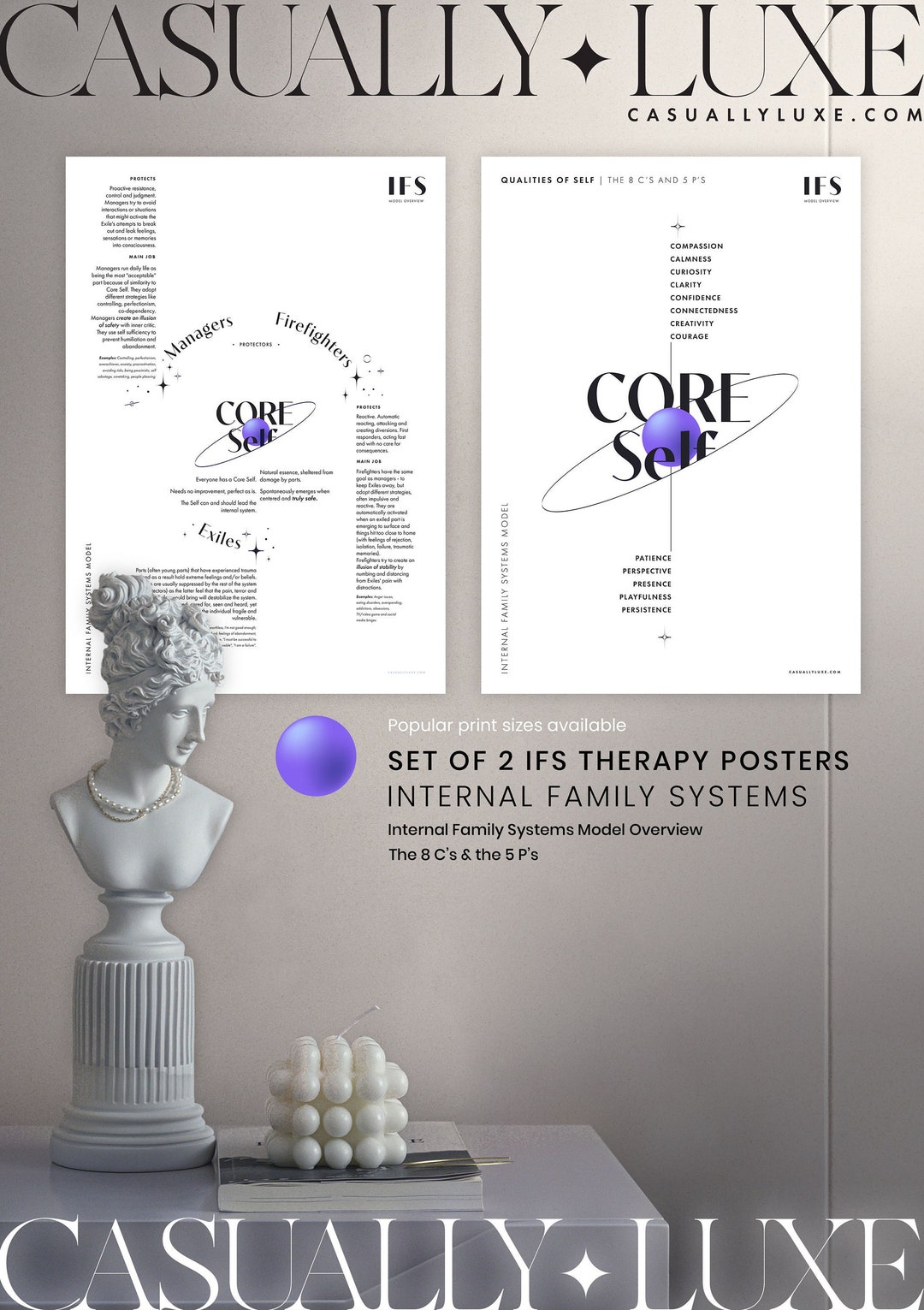 IFS Therapy Poster Set of 2, Internal Family Systems Printable | 5 P's ...