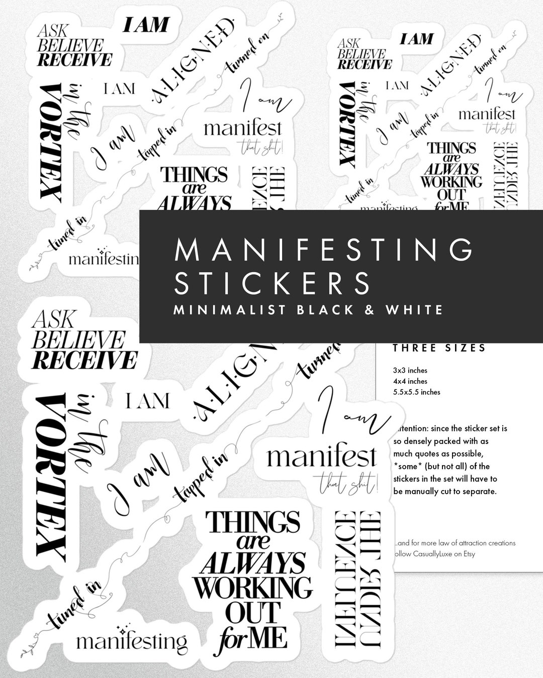 Abraham Hicks Vinyl Stickers Black and White, Law of Vibration Sticker ...