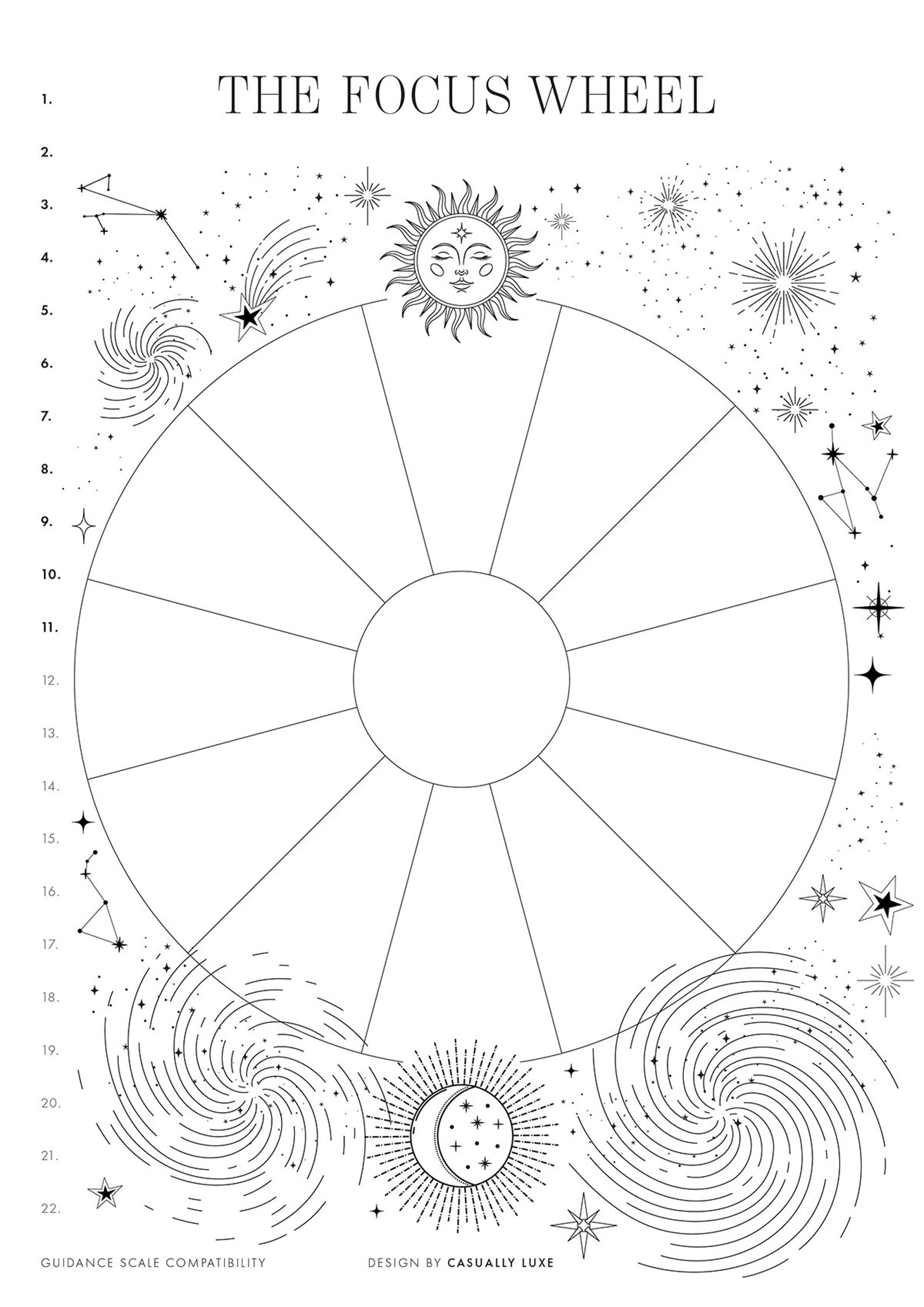 Abraham Hicks Focus Wheel Template: Printable Worksheet Set (digital ...