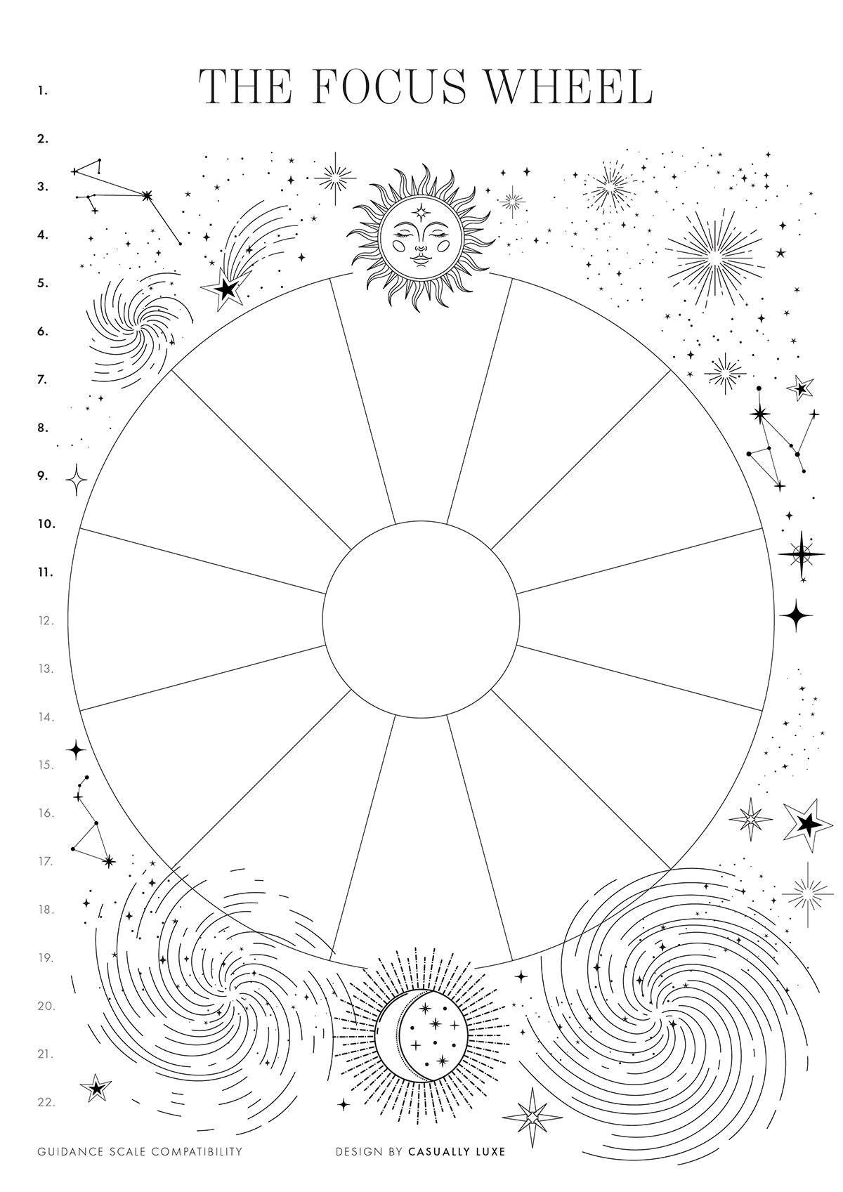 Abraham Hicks Focus Wheel Template: Printable Worksheet Set (digital ...