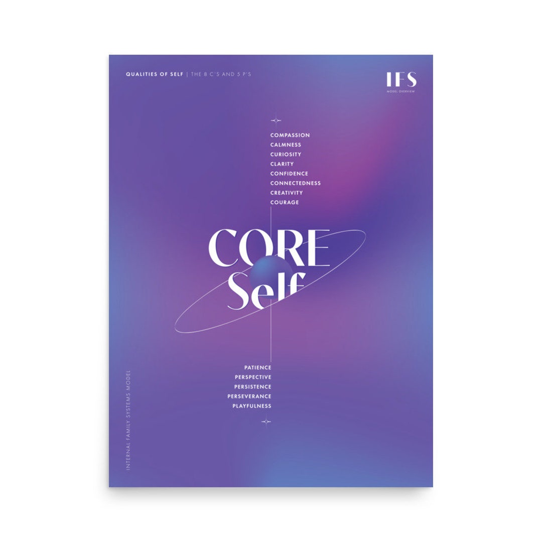 8 C's 5 P's of Self IFS Therapy Poster, Core Self Leadership ...