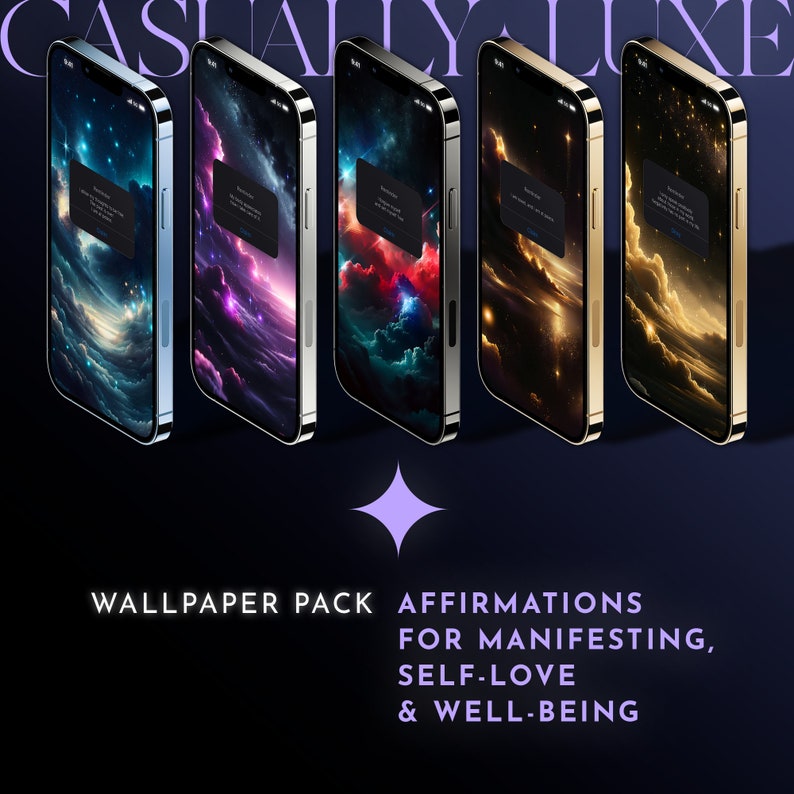IPhone Wallpapers Pack of 5, Affirmations Wallpaper, iPhone Lock Screen ...