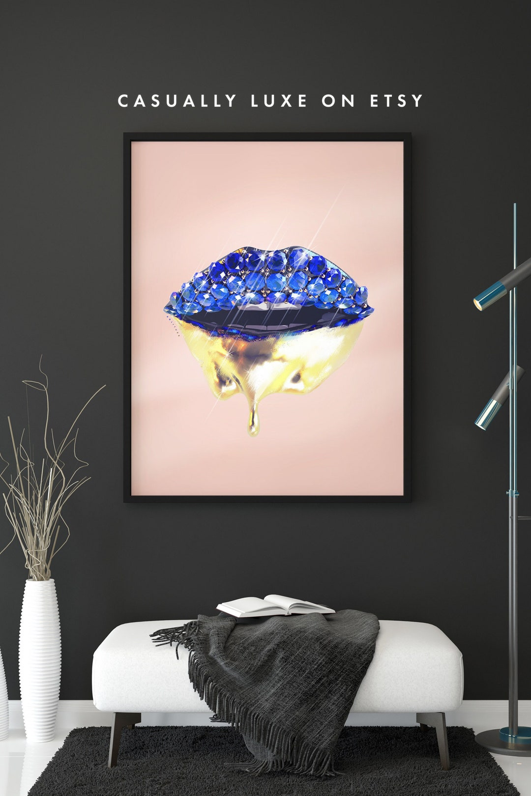 Dripping Lips Fashion Poster PRINTABLE, Luxury Fashion Glam Lip Art ...