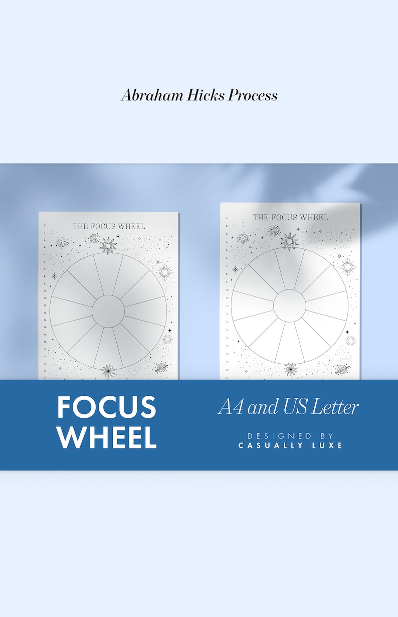Abraham Hicks Focus Wheel Template: Printable Worksheet Set (digital ...