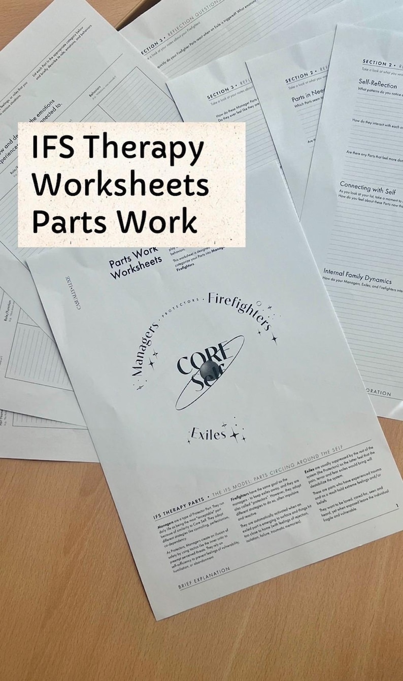 IFS Therapy Worksheets: Parts Work, Managers, Exiles, Firefighters (PDF ...