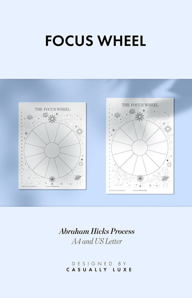Abraham Hicks Focus Wheel Template: Manifesting Journal (printable A4 ...
