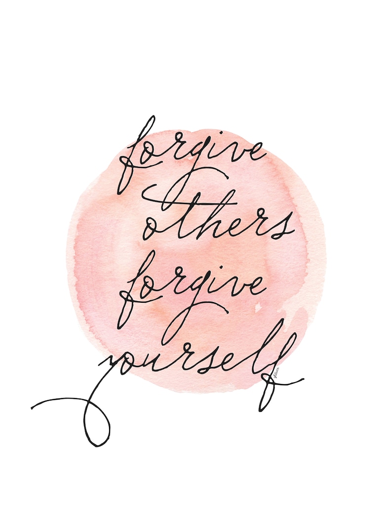Forgiveness Watercolor Art Print: Self-love Mindfulness (digital ...