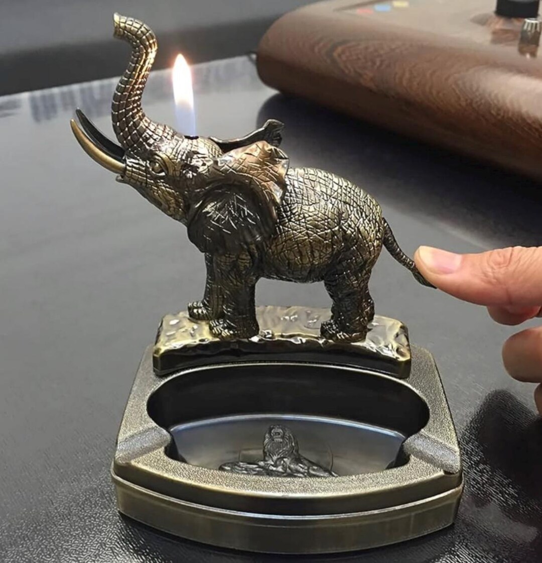 Rustic Lighter Ashtray Elephant - Etsy