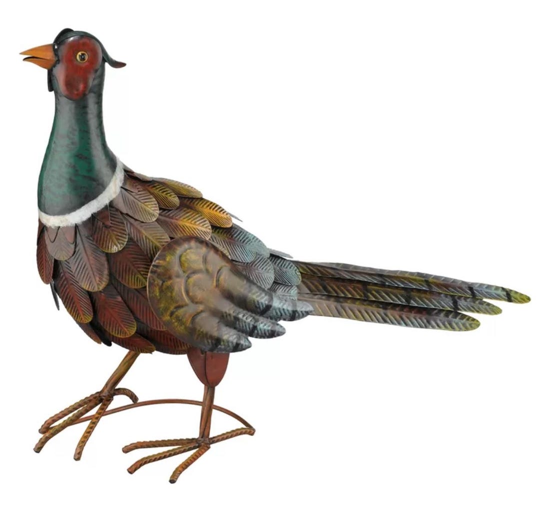 Metal Pheasant Statue - Etsy