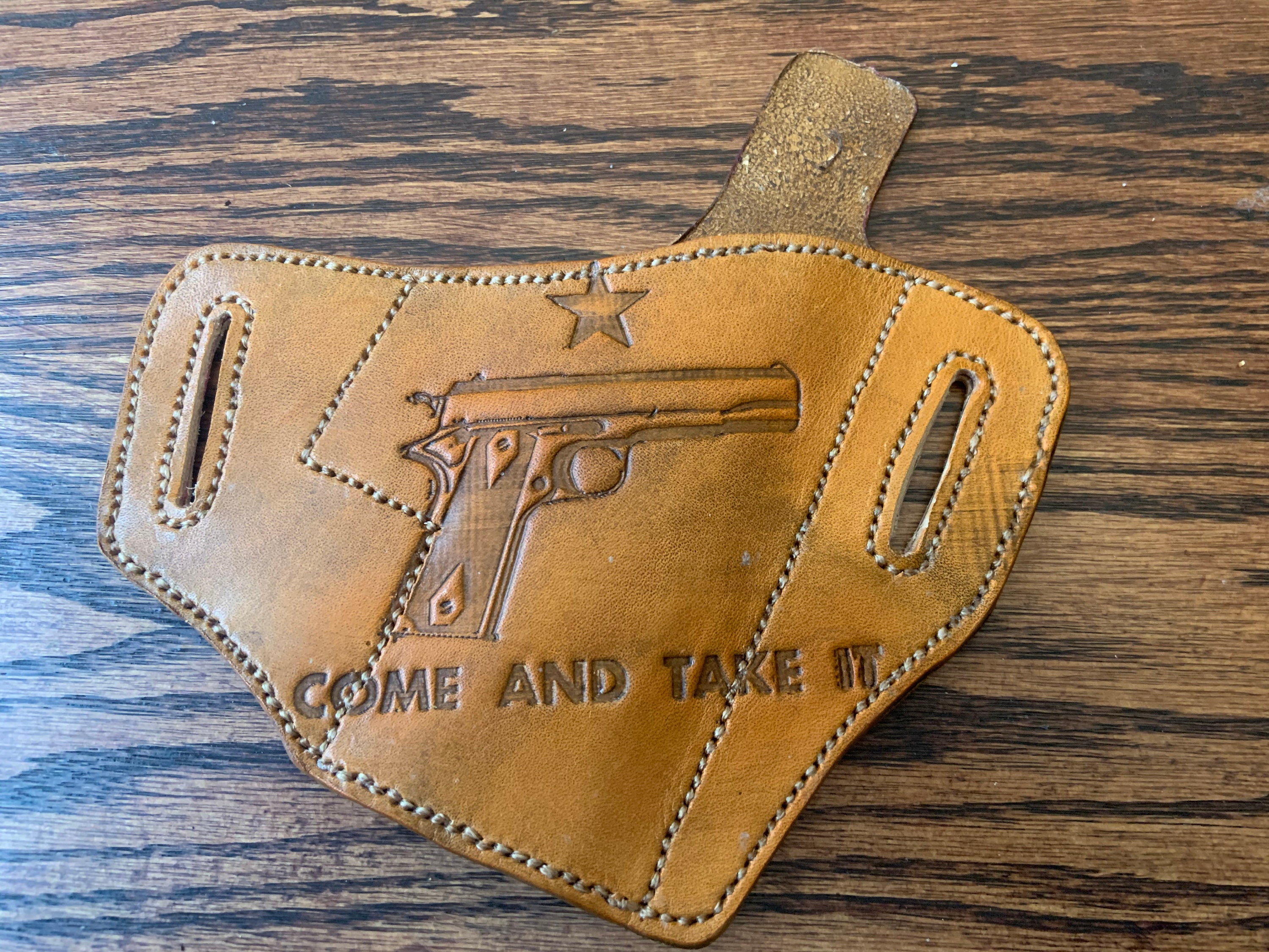 Custom Stamped and Airbrushed Genuine Leather Gun Holster Tan - Etsy