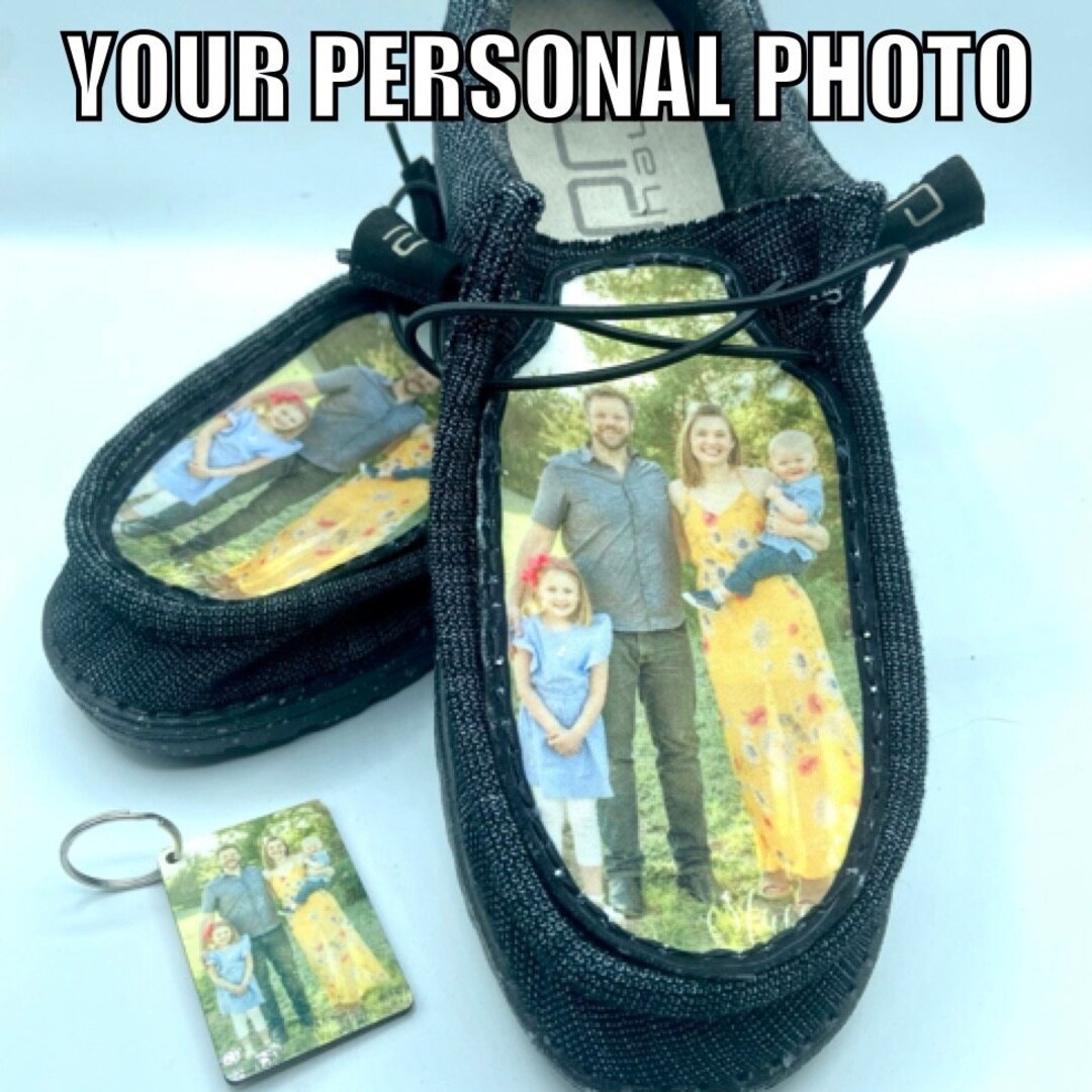 Custom Top Hey Dudes With Matching Keychain Your Own Photo - Etsy