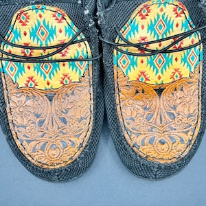 Custom Leather Top Hey Dudes - Aztec - Etsy
