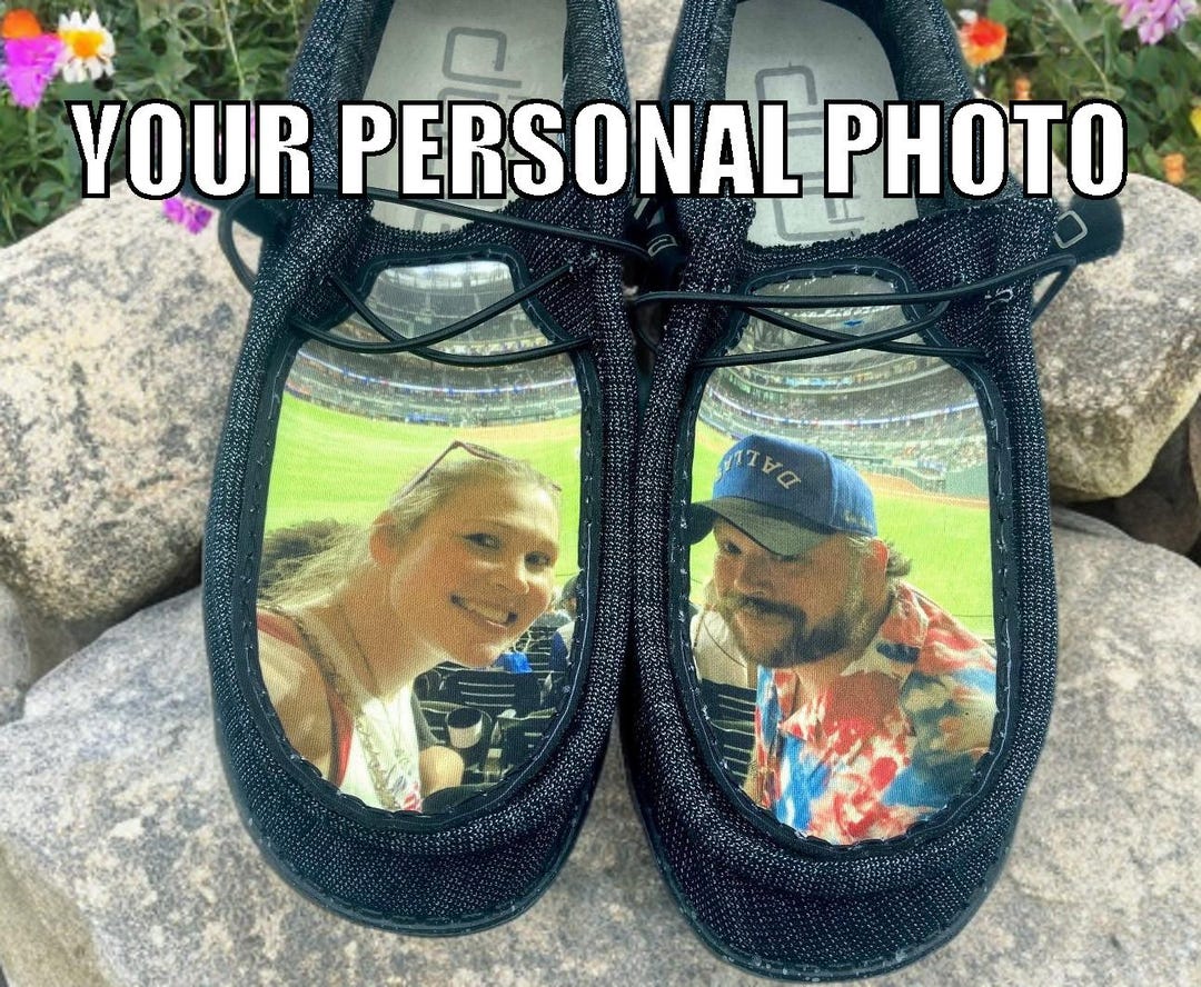 Custom Top Hey Dudes With Matching Keychain - Your Own Photo - Etsy