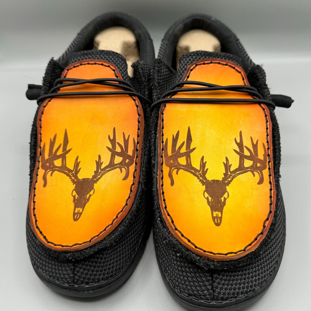 Custom Leather Top Hey Dudes Buck Skull - Etsy