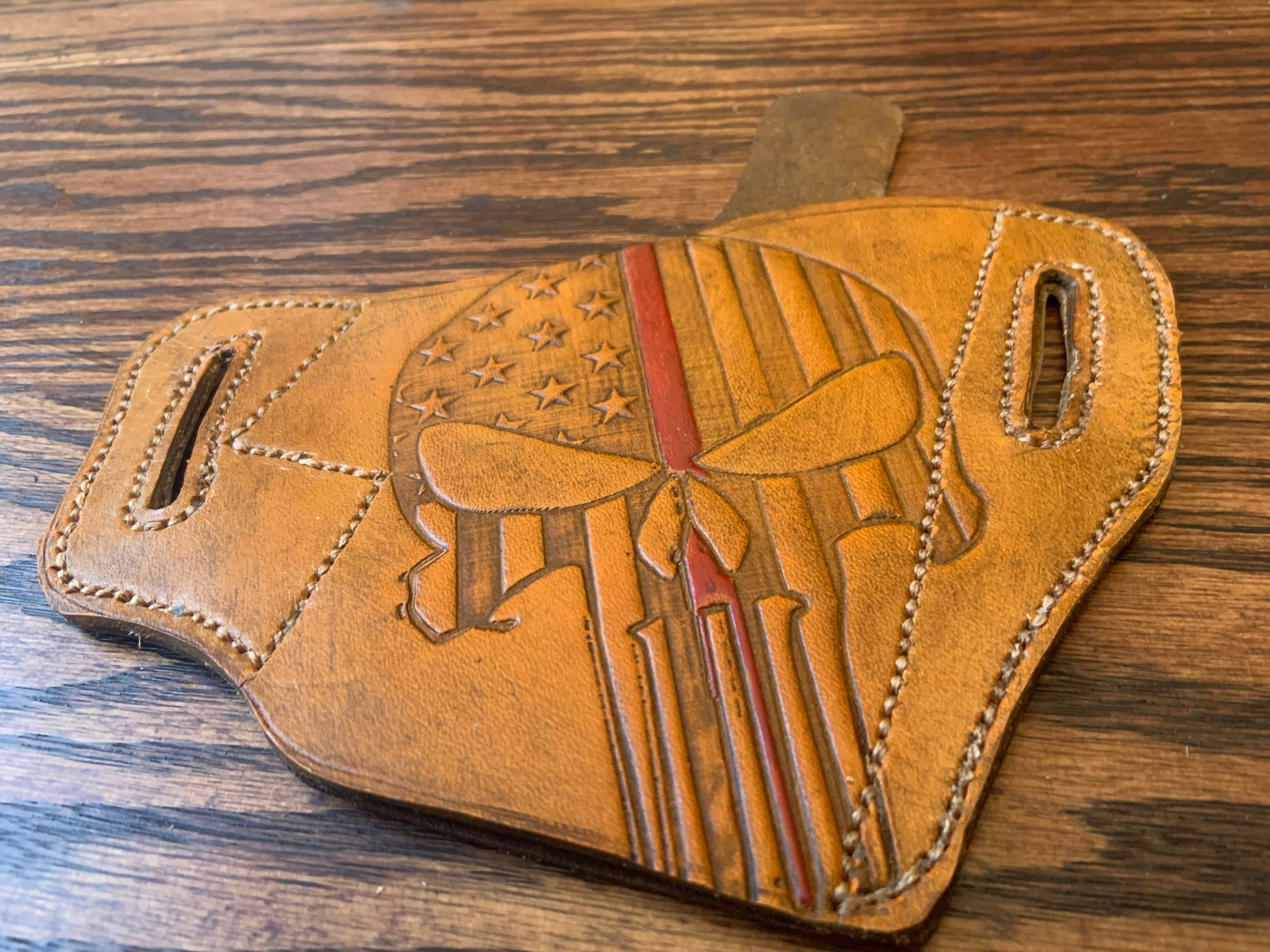 Custom Stamped and Airbrushed Leather Gun Holster Back the - Etsy Australia
