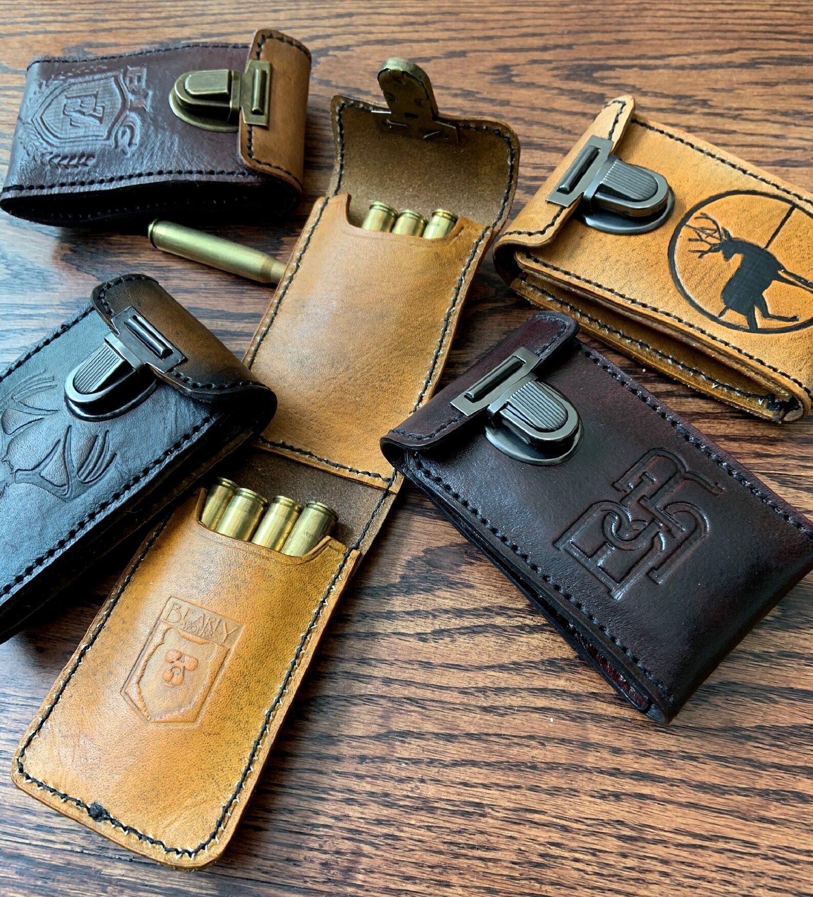 Custom Hand Tooled and Painted Genuine Leather Ammo Wallet ...