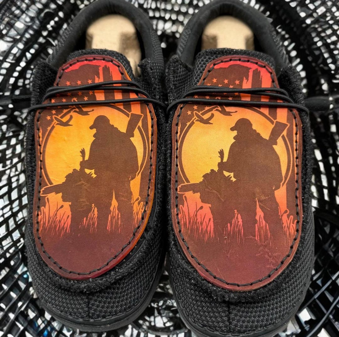 Custom Leather Top Hey Dudes - Turkey Hunting - Etsy