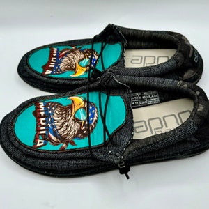 Custom Leather Top Hey Dude Shoes With Bottle Opener - Merica - Etsy
