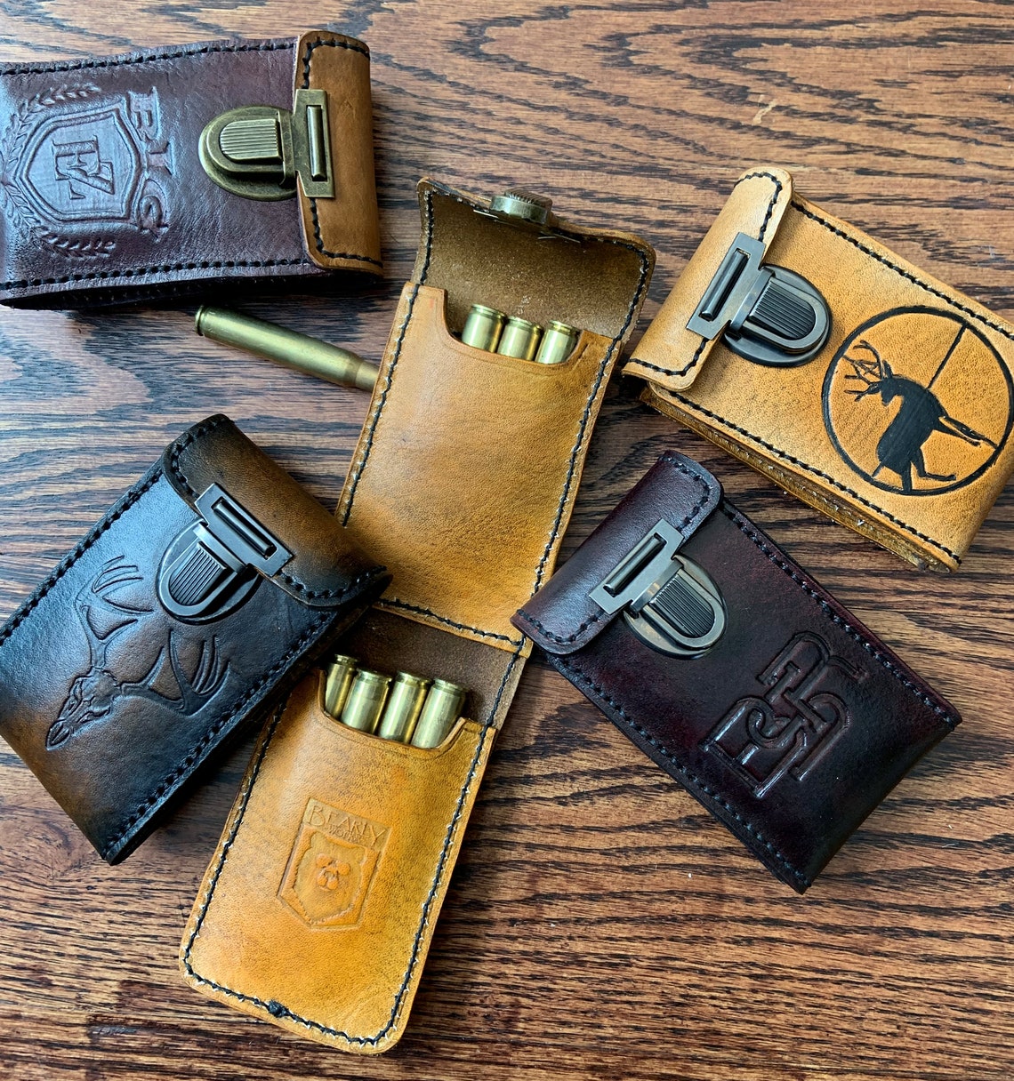 Custom Hand Tooled and Painted Genuine Leather Ammo Wallet ...