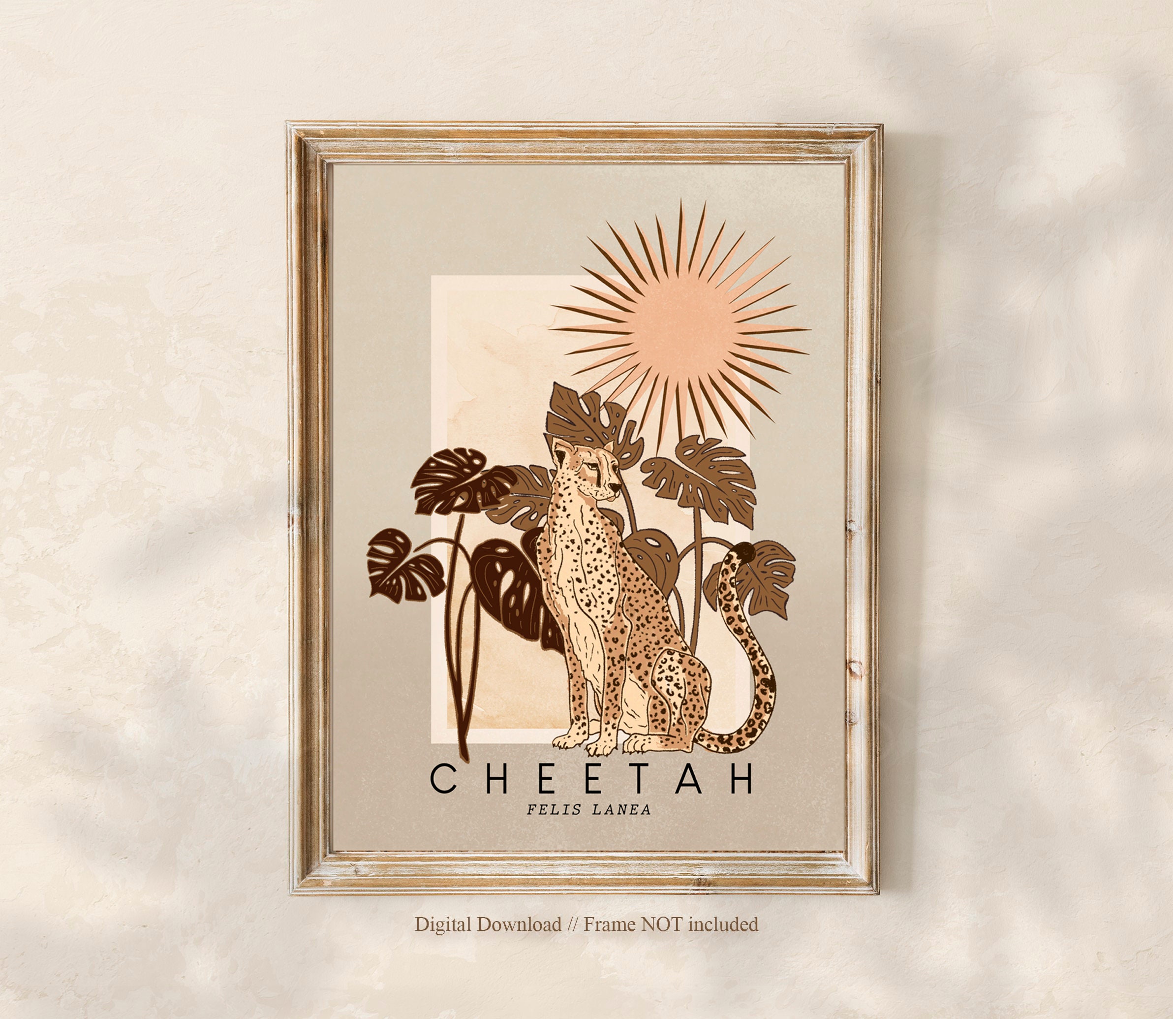 CHEETAH Art Print Beige Art Prints Boho Art Prints Kids | Etsy