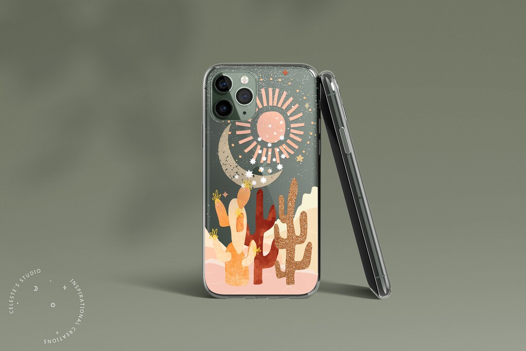 MOON iPhone 14 Plus Case Clear / Celestes.studio© / Cute iPhone 14 Pro ...