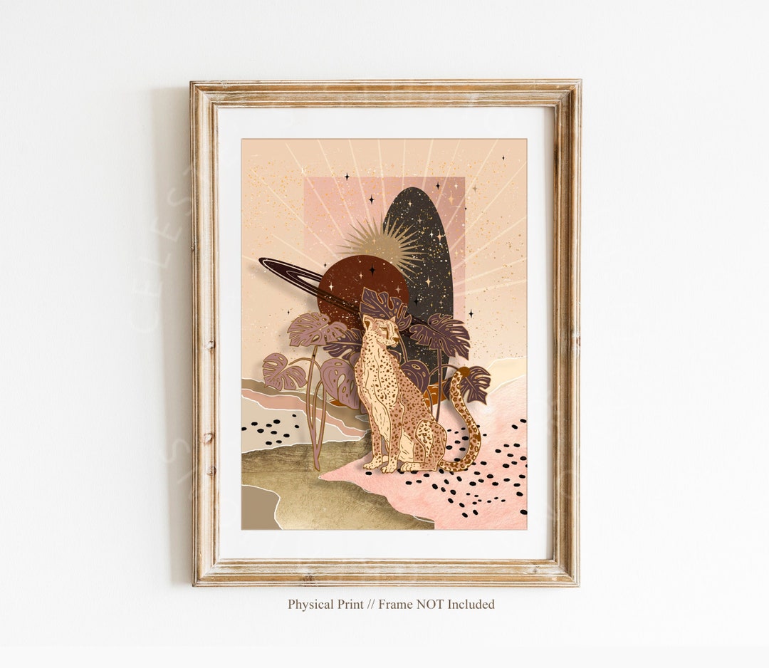 CHEETAH Art Print, Boho Kids Bedroom Wall Art, Exclusive Celestes ...