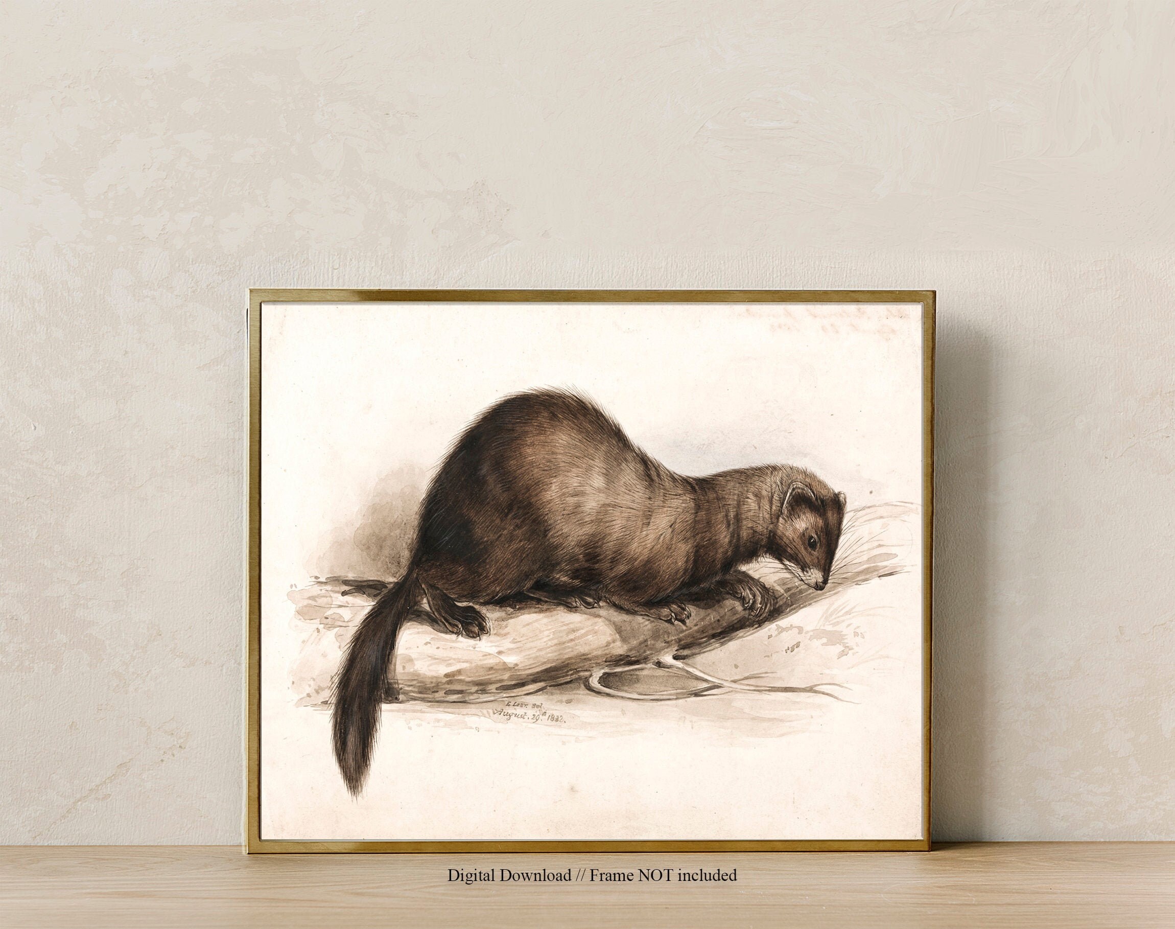 WOODLAND Animals Art Prints / WEASEL Art Print / FALL Art | Etsy