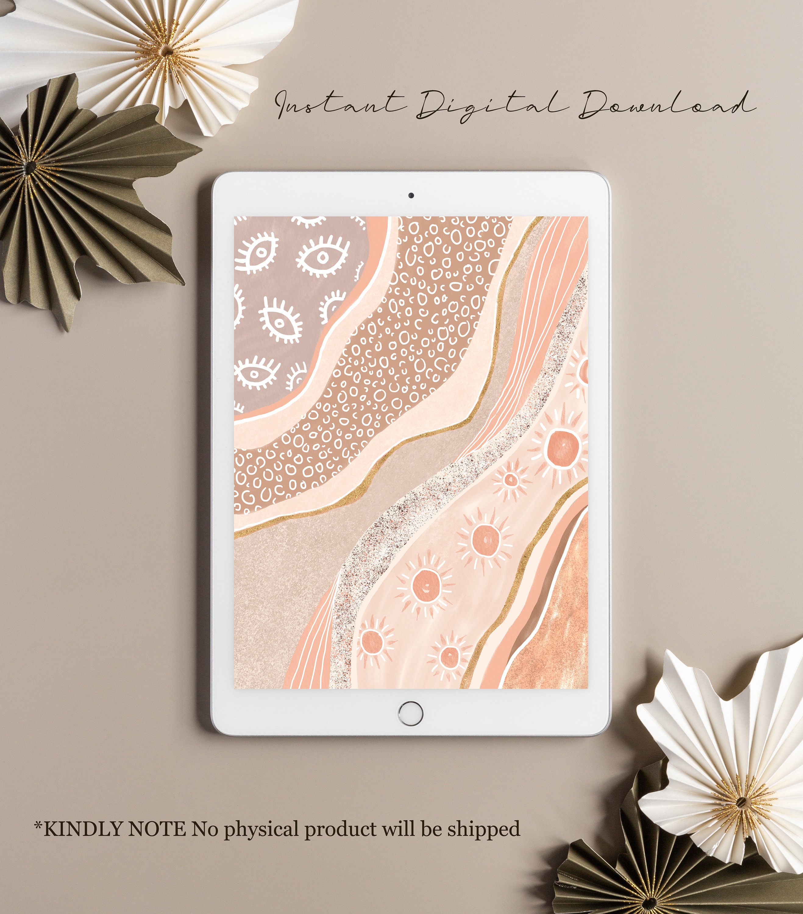 PEACH Abstract Painting Printable Art Celestes.studio© - Etsy