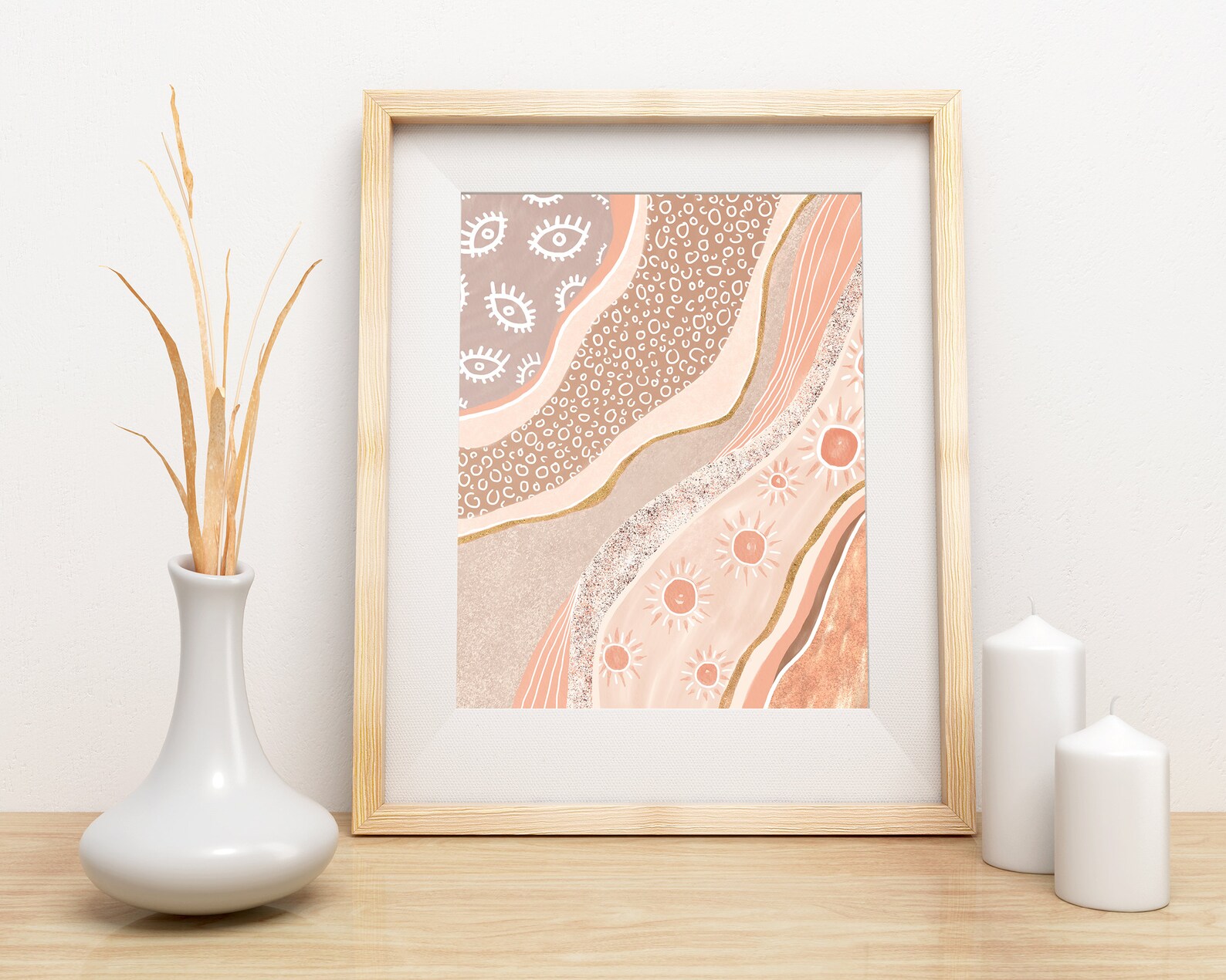 PEACH Abstract Painting Printable Art Celestes.studio© - Etsy