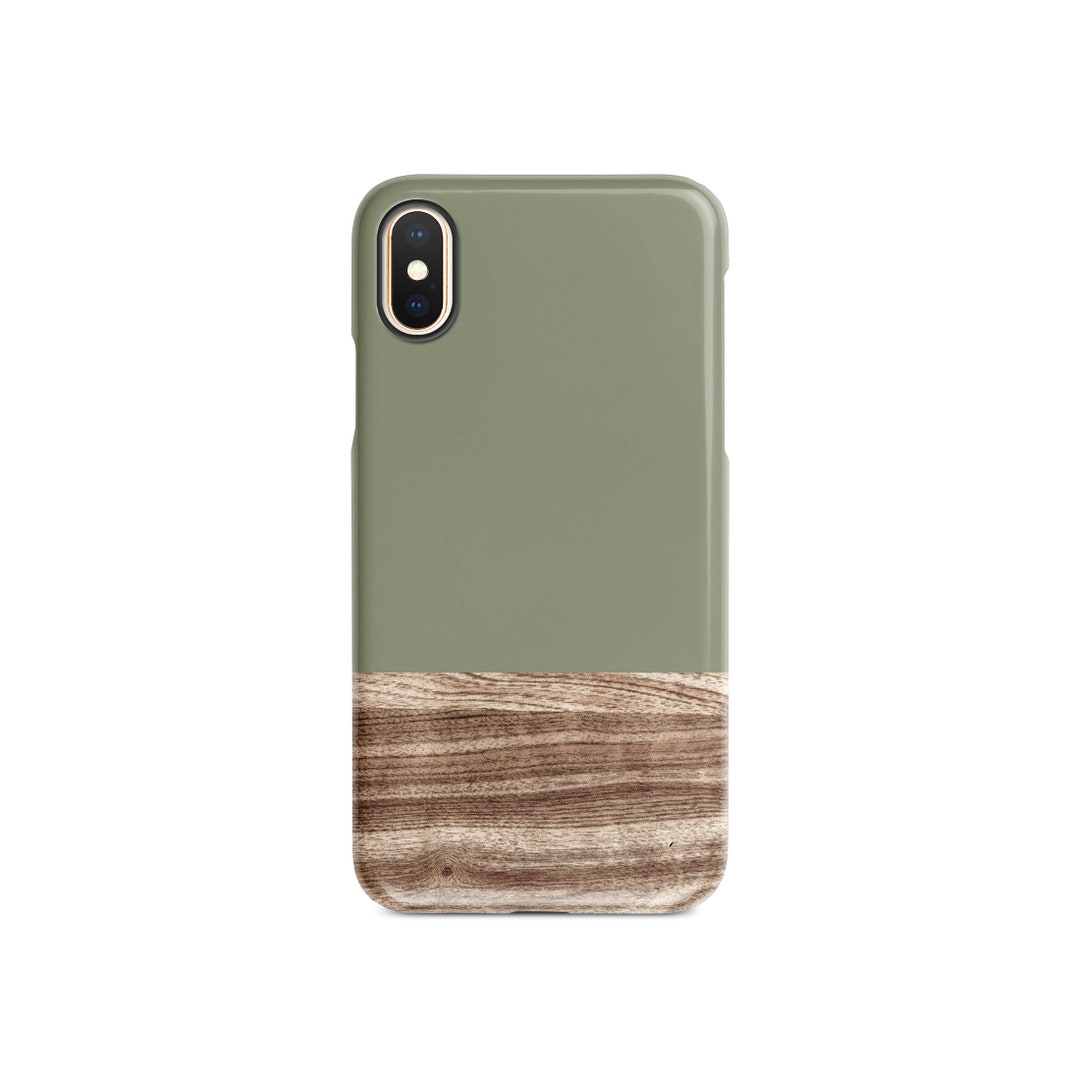 IPhone 15 Case, iPhone 13 Pro Case, ARMY Green With Wood Print, Green ...