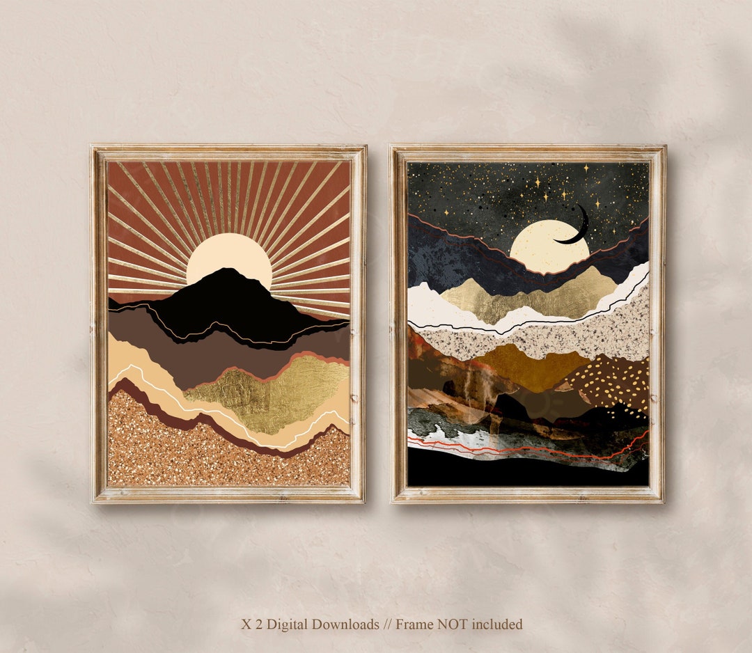 FALL Art Print Set of 2 / Boho Autumn Art Prints, Printable Wall Art ...