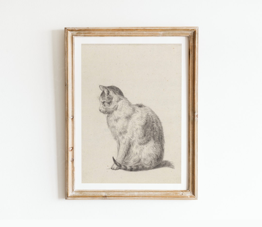 CAT Art Printable / CAT Art Prints Vintage / Farmhouse Decor Gallery ...