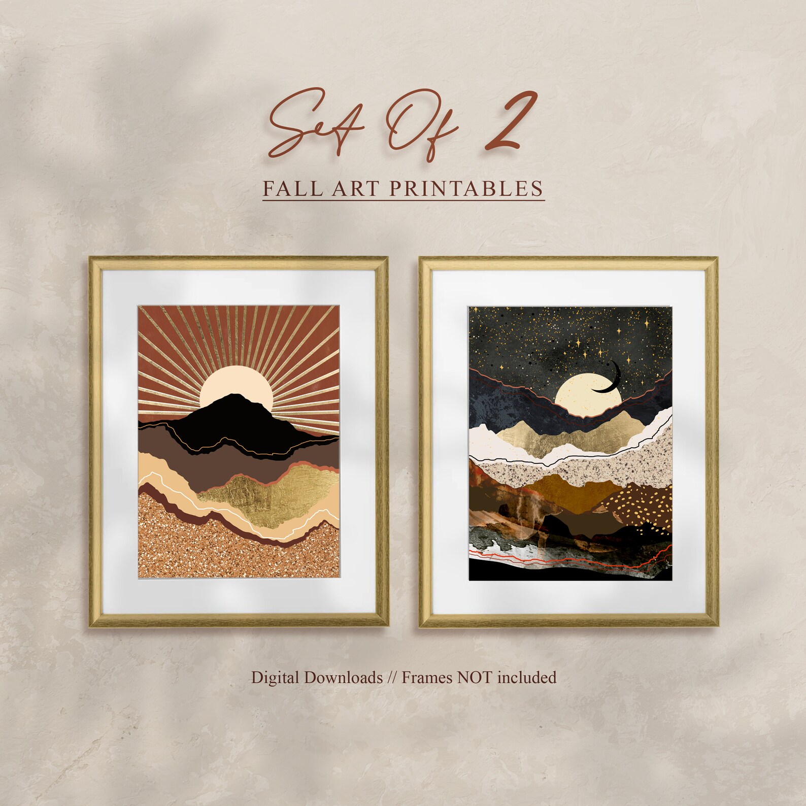 FALL Art Print Set of 2 / Boho Autumn Art Prints Printable - Etsy