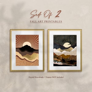 FALL Art Print Set of 2 / Boho Autumn Art Prints, Printable Wall Art ...