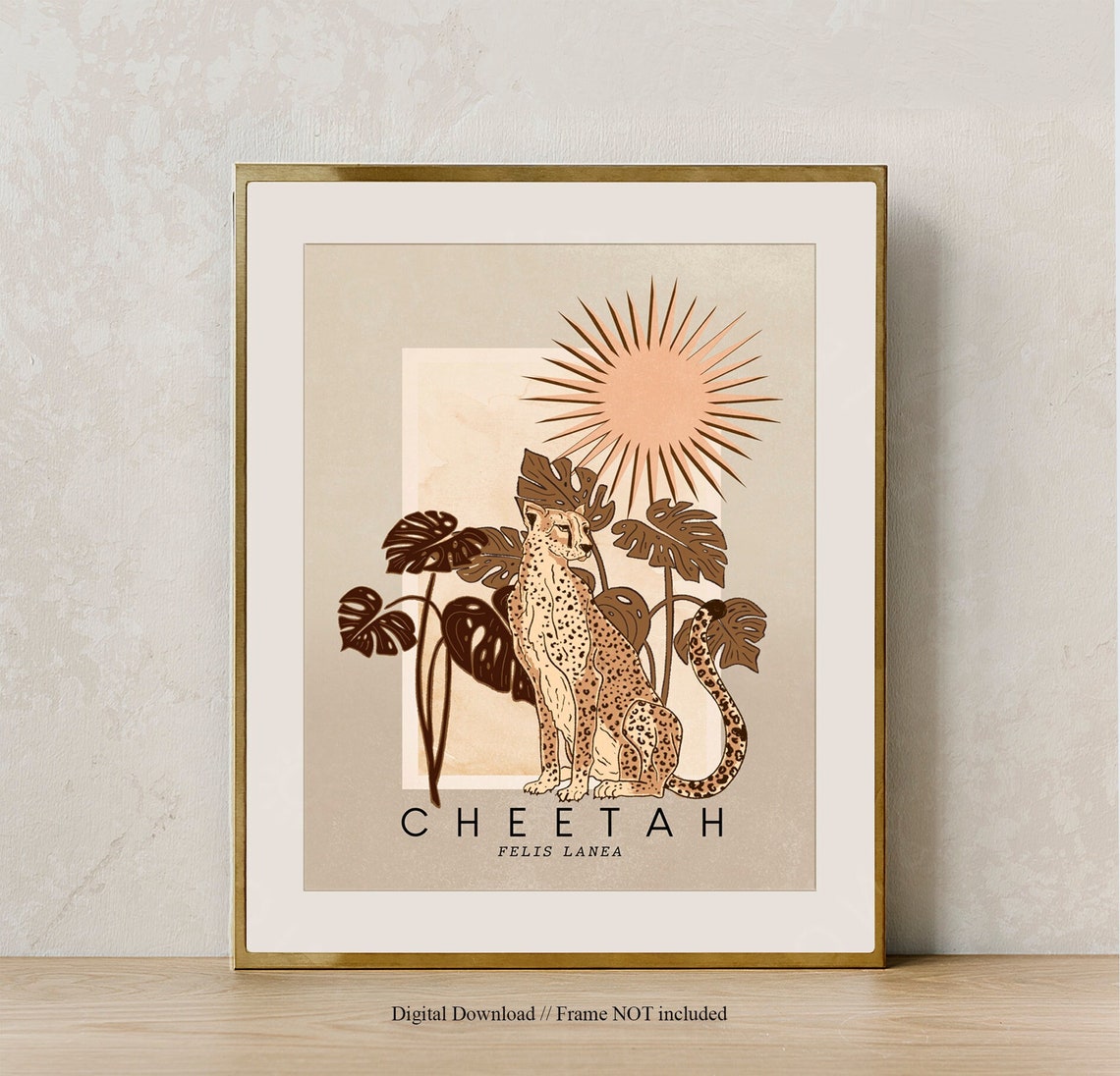 CHEETAH Art Print Beige Art Prints Boho Art Prints Kids | Etsy