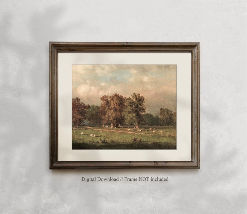 RUSTIC FALL Art Printable / Vintage Painting Print / | Etsy