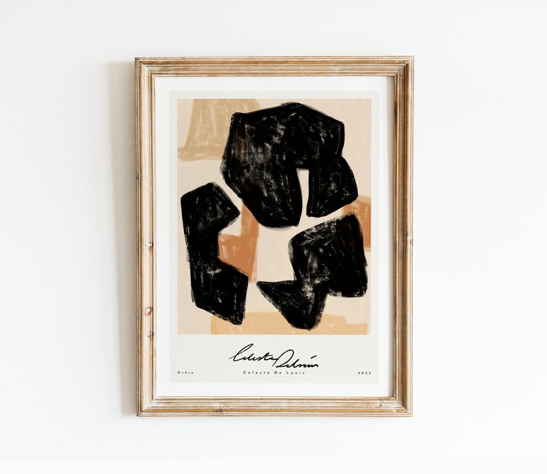 TAN and Black Art Print / Modern Posters / Contemporary Art - Etsy