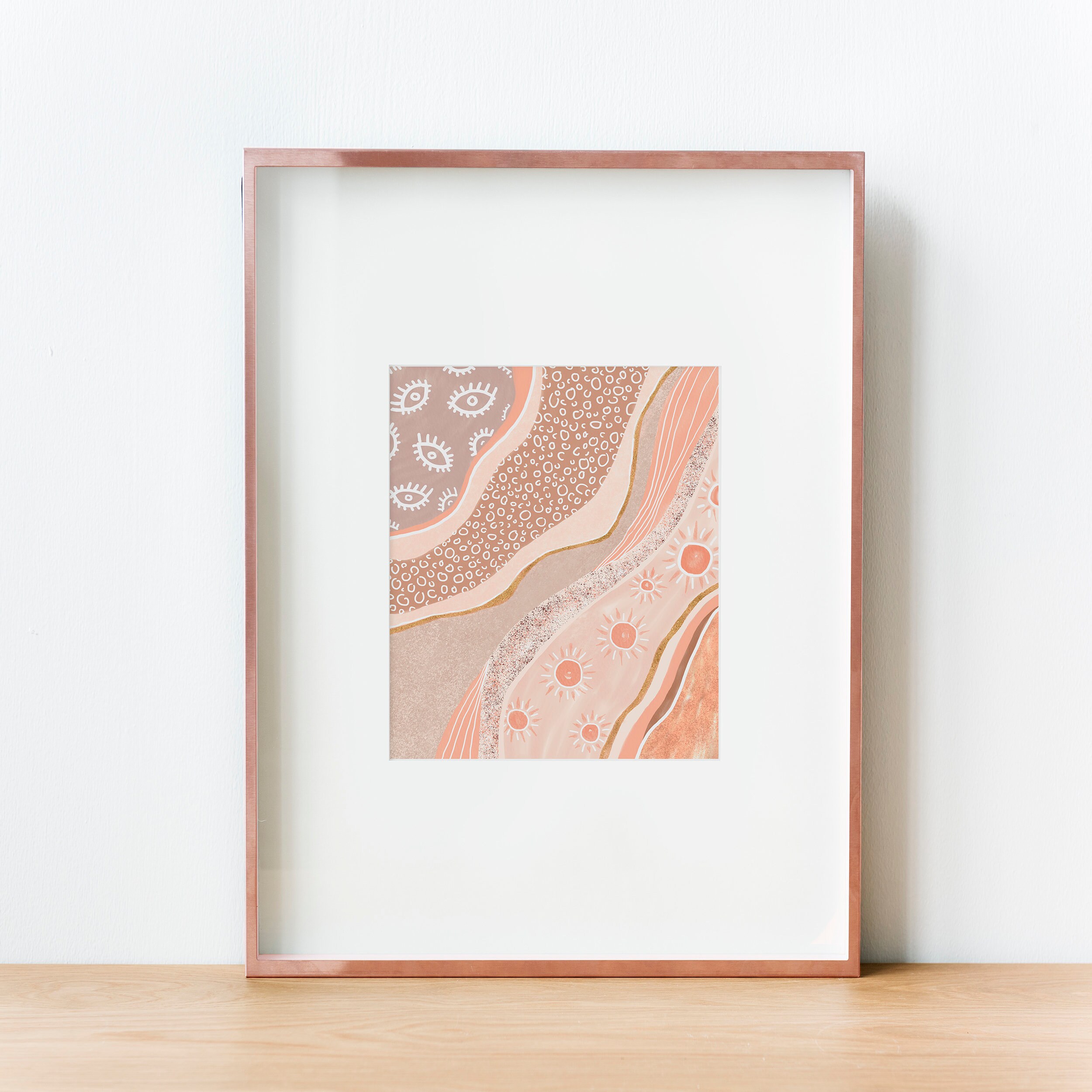 PEACH Abstract Painting Printable Art Celestes.studio© - Etsy