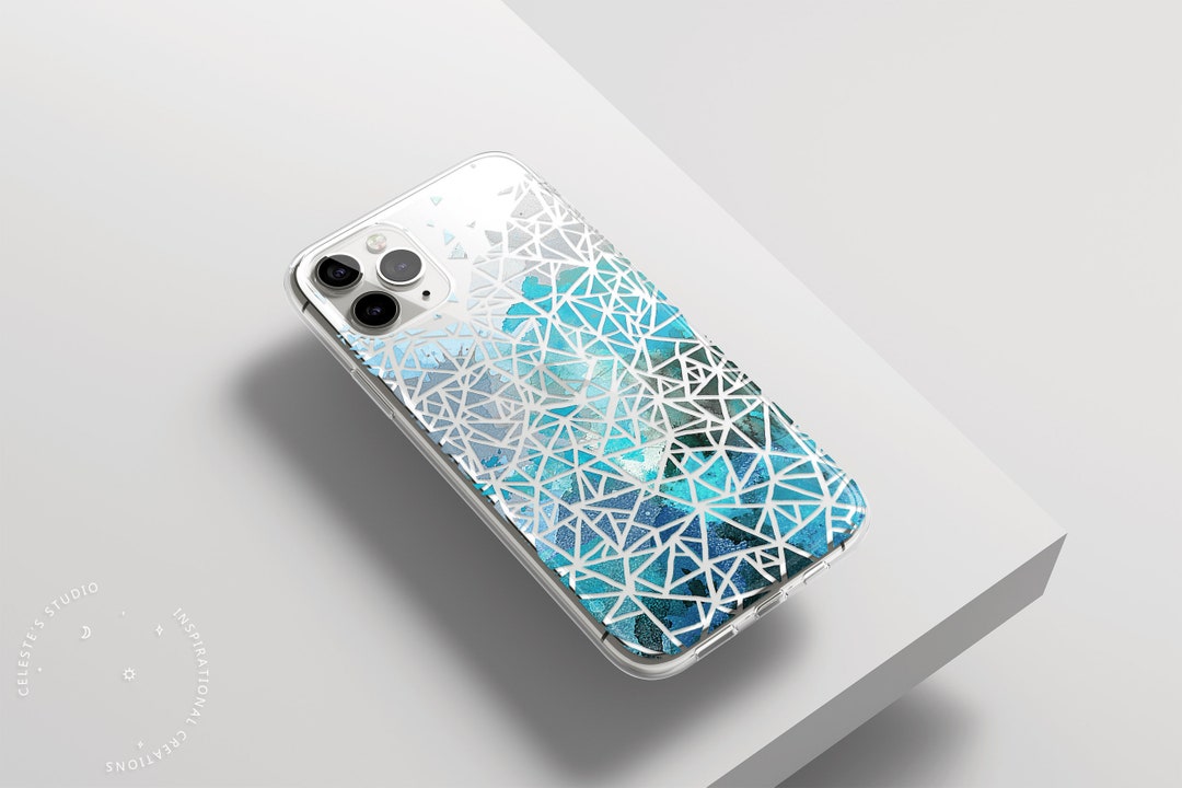 BLUE iPhone 15 Case Clear / Celestes.studio© / Blue iPhone 14 Pro Case ...