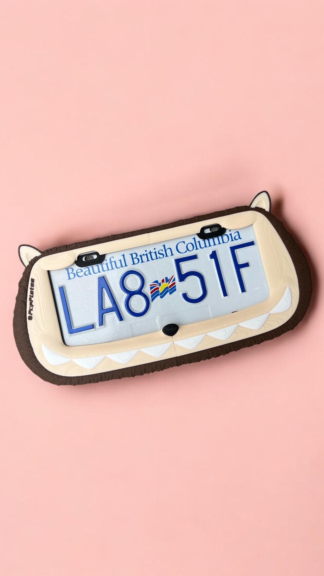 Cute Monster License Plate Frame – 3D Printed Car Accessory | Labubu ...